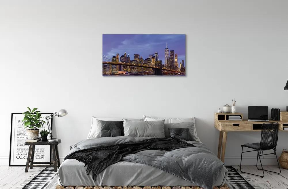 Obrazy na plátně Sunset bridge river 100x50 cm
