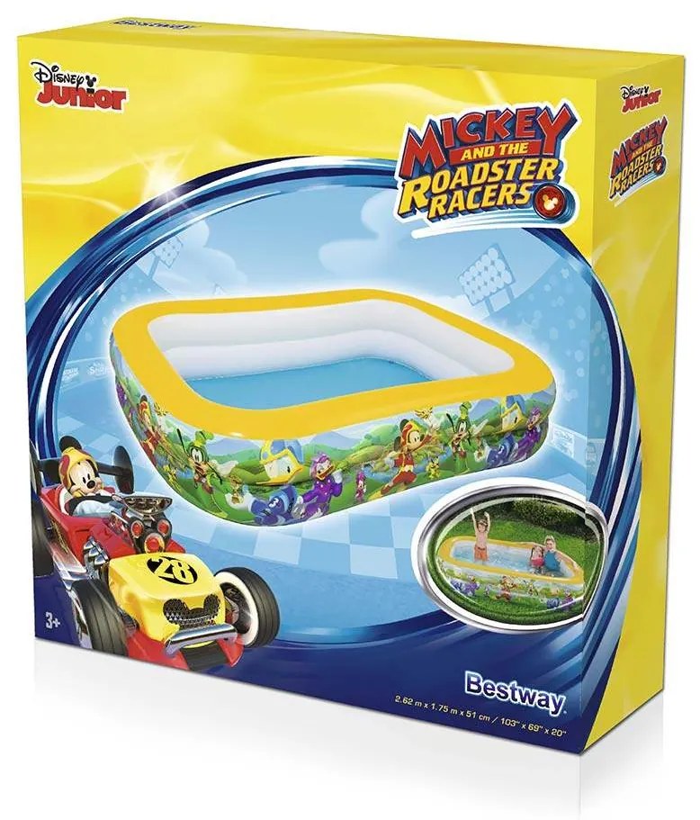 BESTWAY dětský nafukovací bazén Mickey Mouse Roadster žlutá