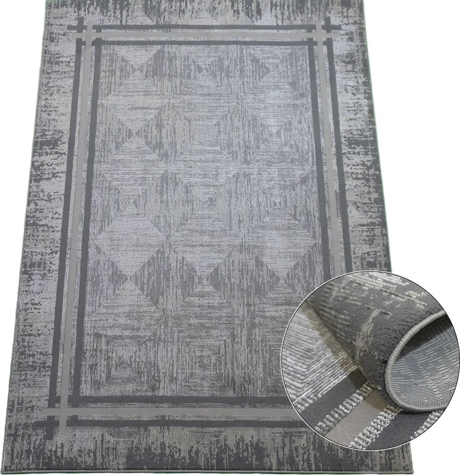 BE Koberec Allianz 6303 GREY - šedý obdélníkový Rozměr: 80x150 cm
