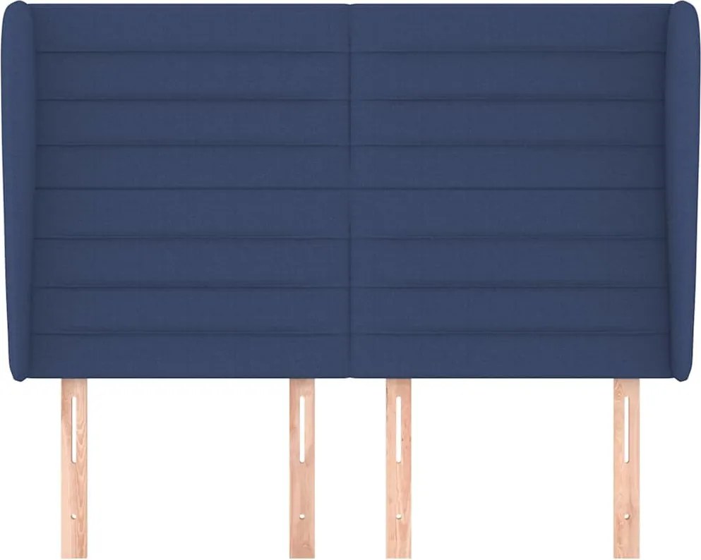 Čelo postele typu ušák modré 147x23x118/128 cm textil 3118100