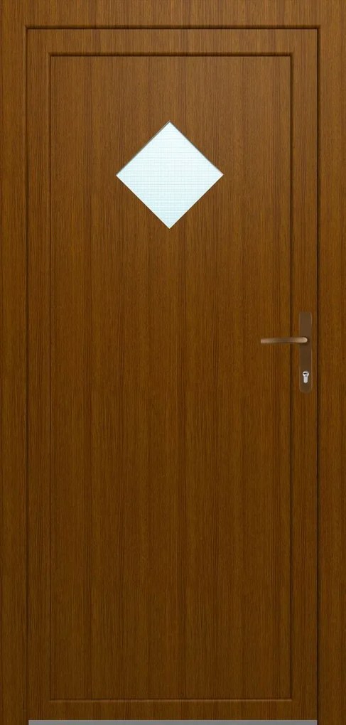 Solid Elements Vedlejší vchodové dveře Brigi, 80 L, rozměr vč. zárubně: 880 × 1980 mm, plast, levé, dub zlatý, prosklené