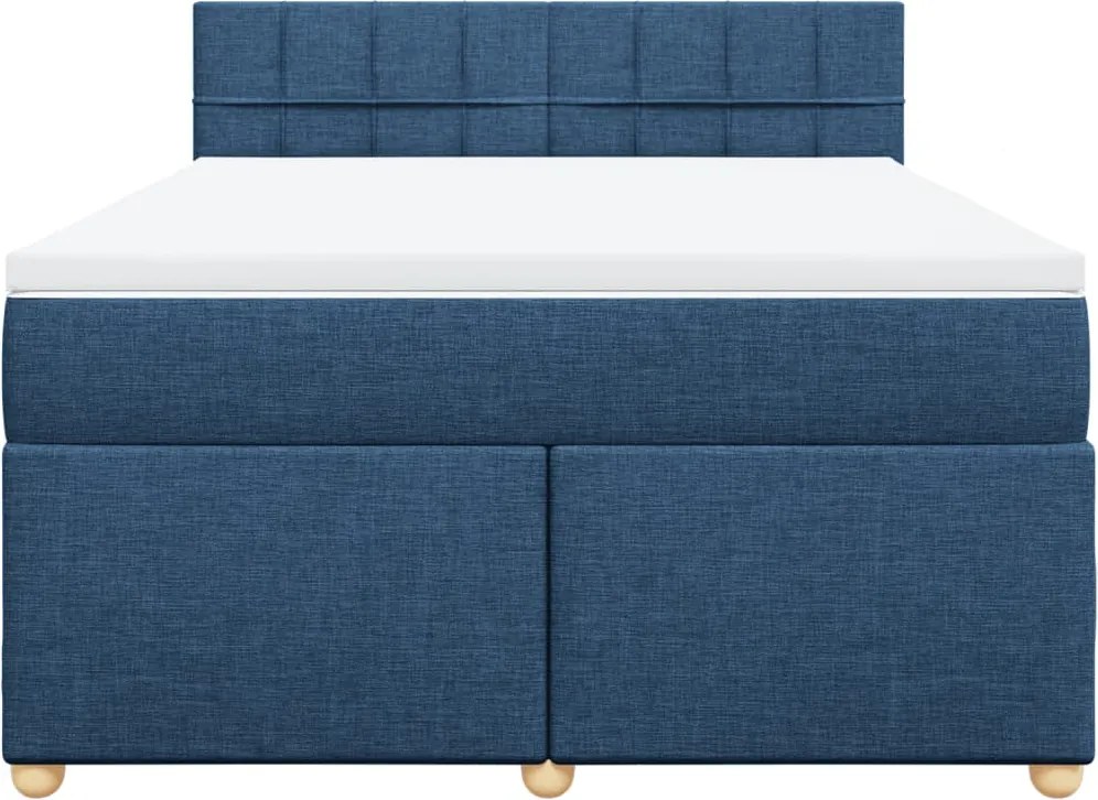Box spring postel s matrací modrá 140x200 cm textil 3286709