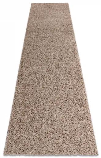 Koberec Běhoun jednobarevný SOFFI shaggy 5cm béžový Rozměr: 70x200 cm