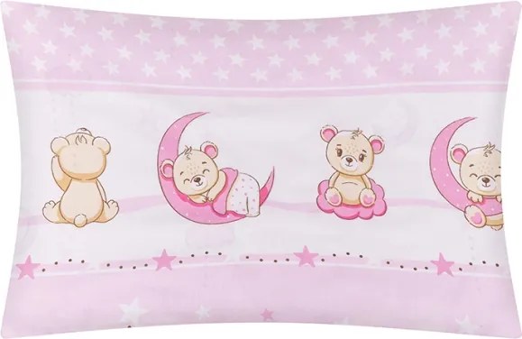 Bellatex Polštářek VIOLA 40x60 cm Medvídek Růžová,Bílá