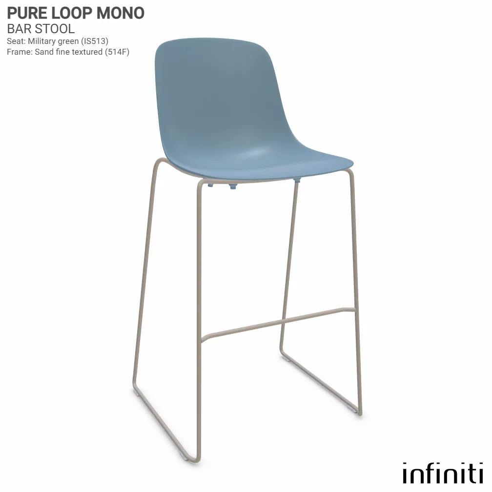 Barová židle Pure Loop Mono Barva kovové konstrukce: Sand 514F, Barva sedáku a opěradla z recyklovaného plastu: Powder blue IS503