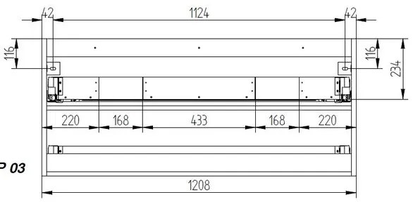 EBS KUBA Skříňka umyvadlová 121 cm, dub halifax S_KUBA121HBU