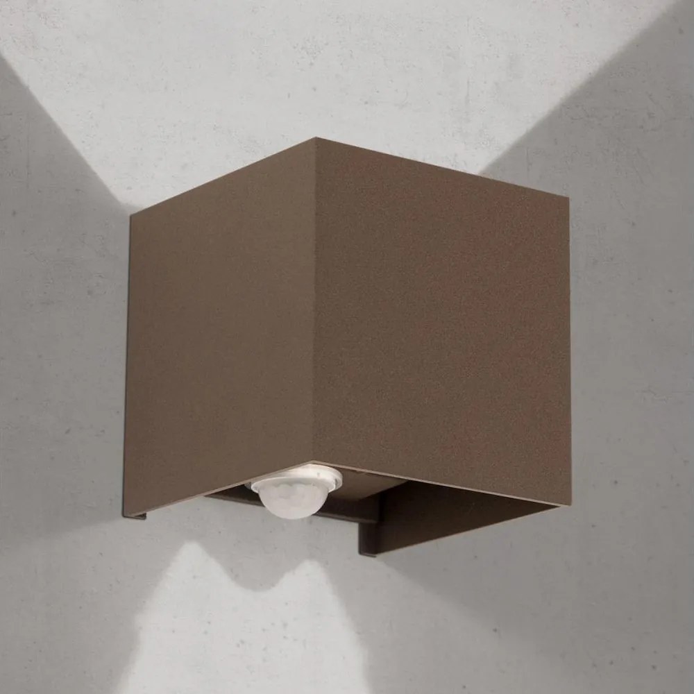 Orion- LED Venkovní nástěnné svítidlo se senzorem CUBE-S LED/13W/230V IP54 hnědá