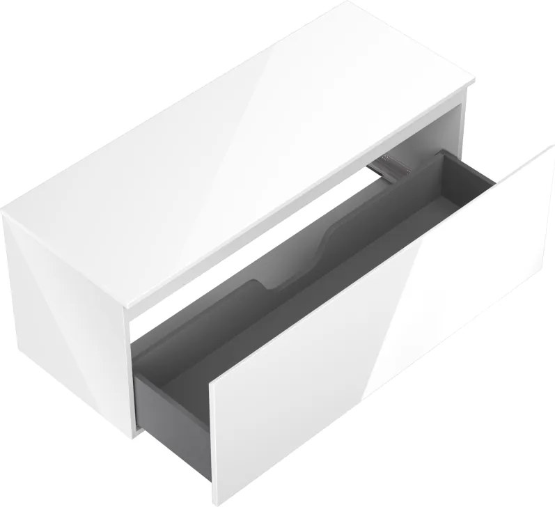 Mexen Orio, koupelnová skříňka 120 cm s horní částí, 1 zásuvka, bílá lesklá, 91A10-12047-1-BFC00