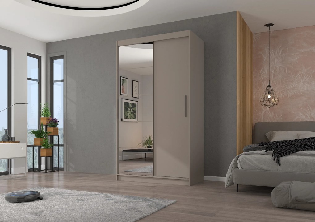 ADRK Šatní zrcadlová skříň posuvná ESTI K, kašmír Šířka (cm): 120