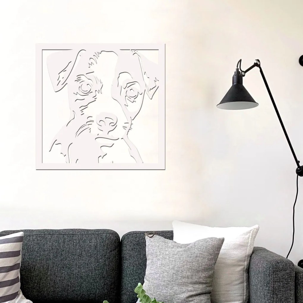 dřevo života Dřevěná dekorace psa Jack Russell teriér Zvolte rozměr (cm): 40x40, Zvolte barvu dekoru: Černá
