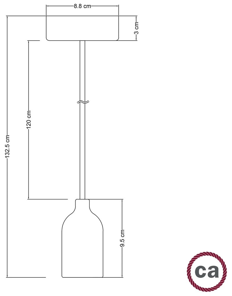 creative cables Závěsné světlo s textilním kabelem a dřevěnou úpravou Barva: Neutrální