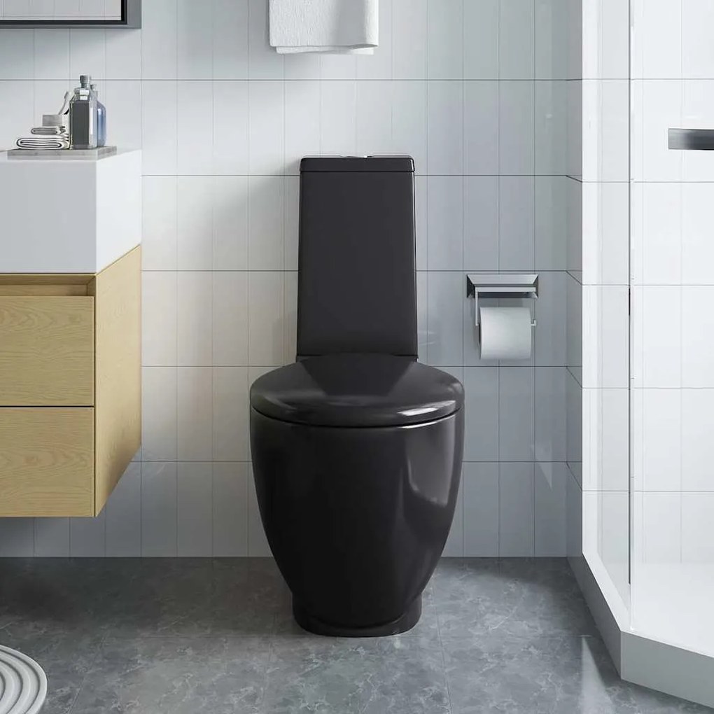 Keramické WC kombi kulaté spodní odpad černé 3059889