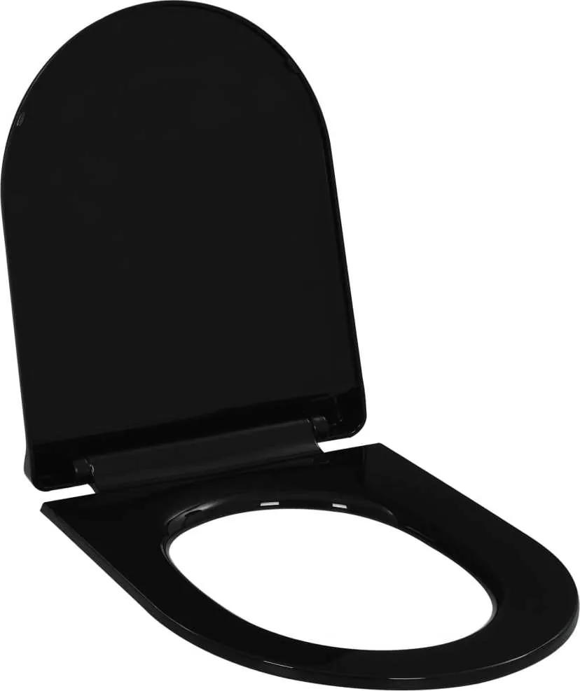 vidaXL Toaletní sedátko pomalé sklápění rychloupínací [145017] Barva: Černá