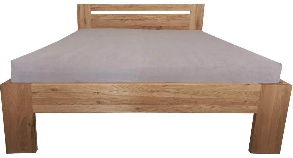 Dubová postel Grandioso 4 cm masiv rustik - 140x200 cm