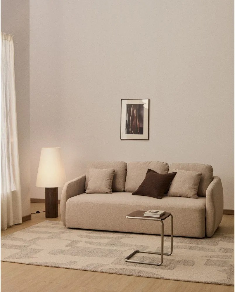 Béžová žinylková rozkládací pohovka 218 cm Laira – Kave Home