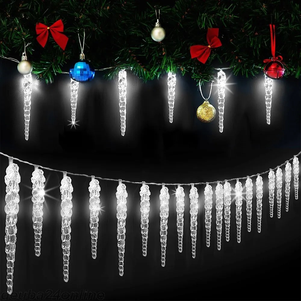 Goleto Vánoční LED řetěz rampouchy 5,4 m | studená bílá 40 LED