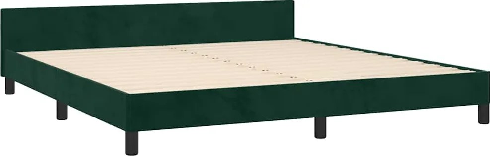 Rám postele bez matrace tmavě zelená 160 x 200 cm samet 3125827