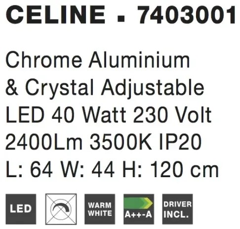 Křišťálový lustr Celine 64 Čirá