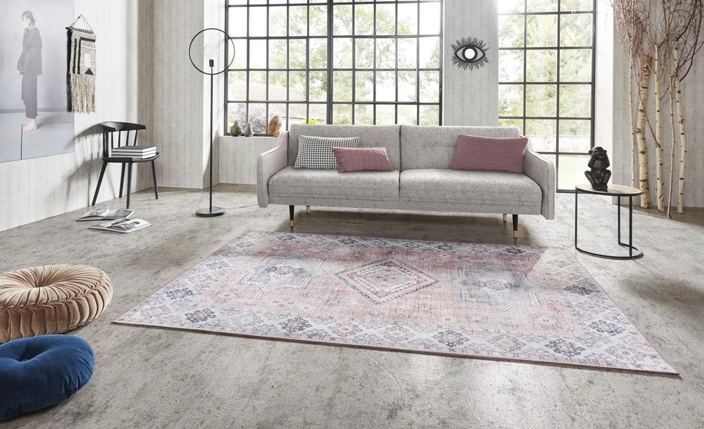 Hanse Home, Kusový koberec Asmar 104009 Old/Pink, 120x160, růžová, obývací pokoj