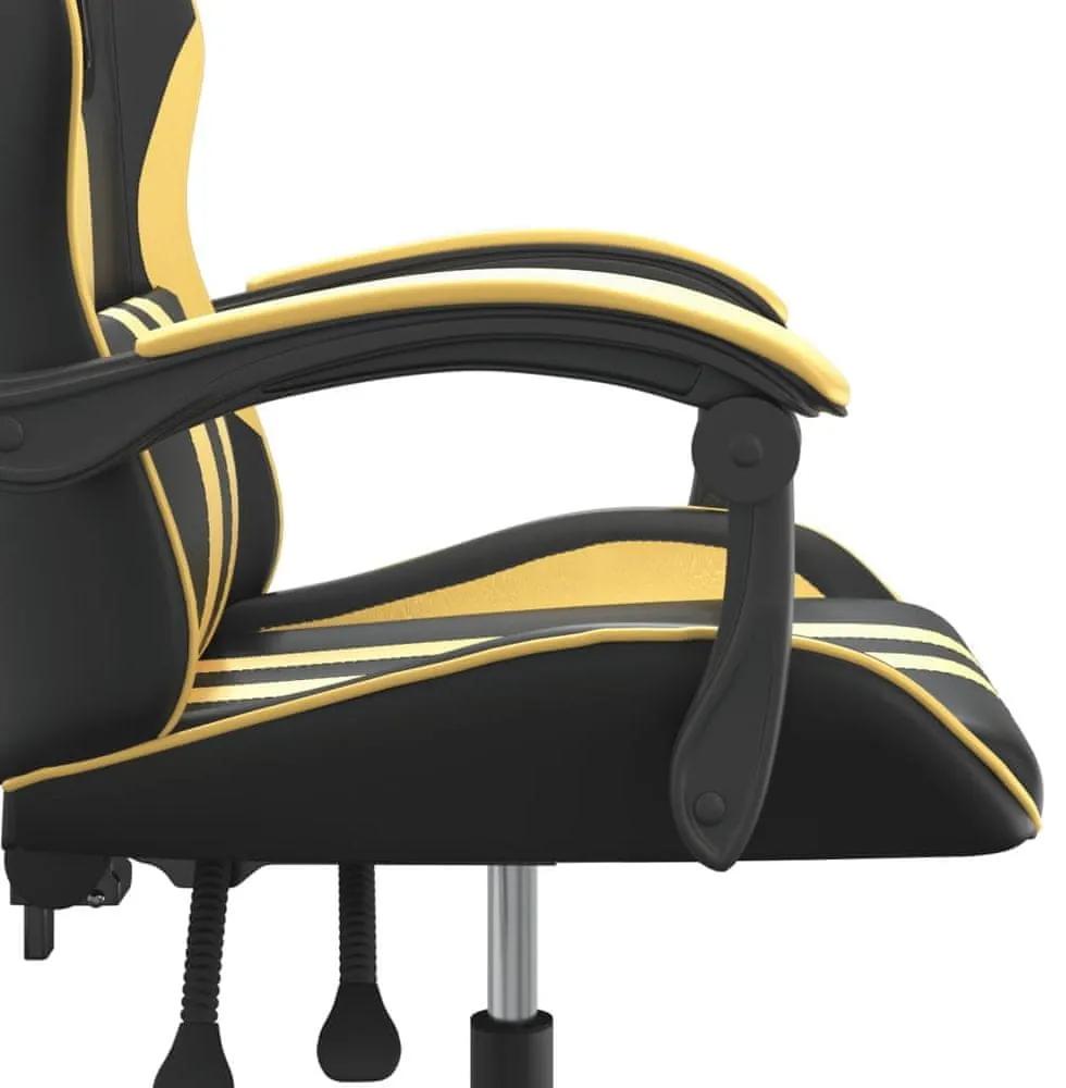 Petromila Otočná herní židle černá a zlatá umělá kůže