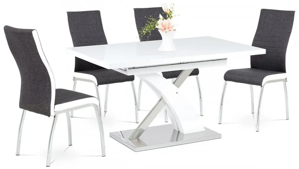 Jídelní židle POLARIS — kov, látka, šedá / bílá