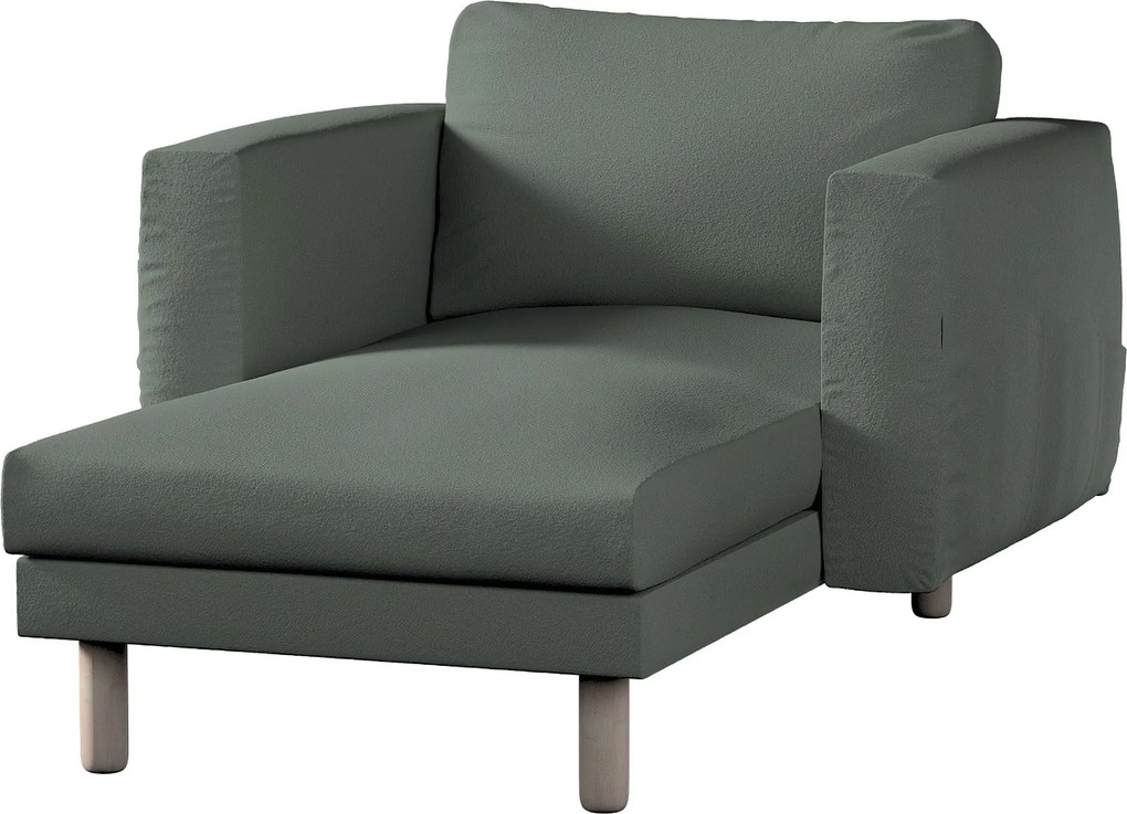 Potah na IKEA Norsborg šezlong s loketními opěrkami barva zelená látka pletený vzor