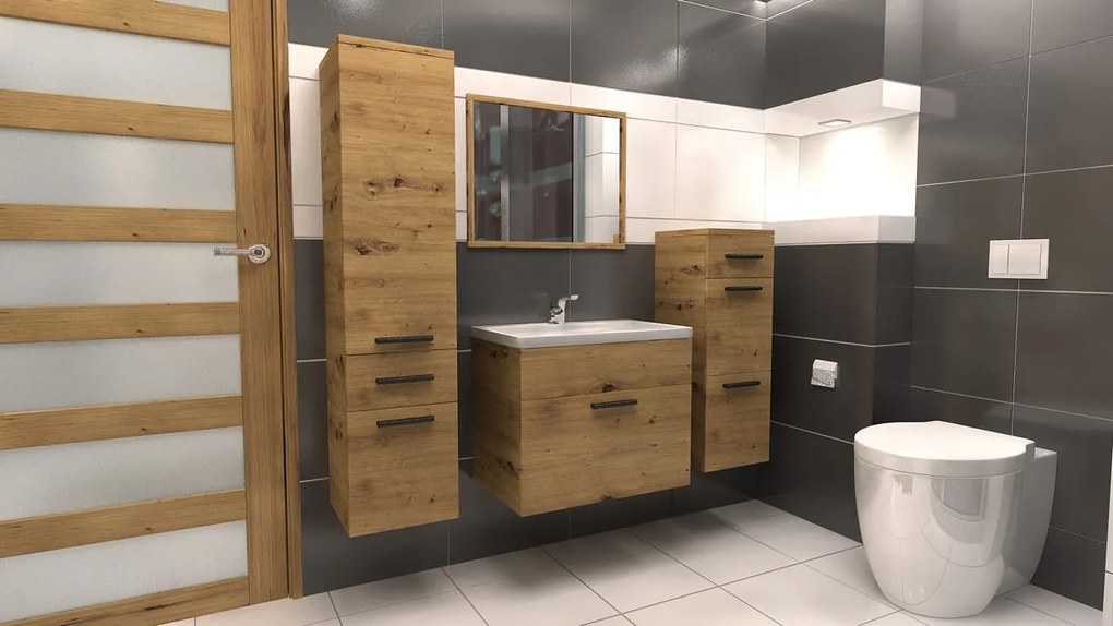 Koupelnová skříňka W12 LORETTO - dub artisan