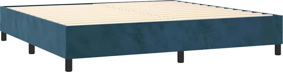 Box spring postel s matrací tmavě modrá 200x200 cm samet 3132823