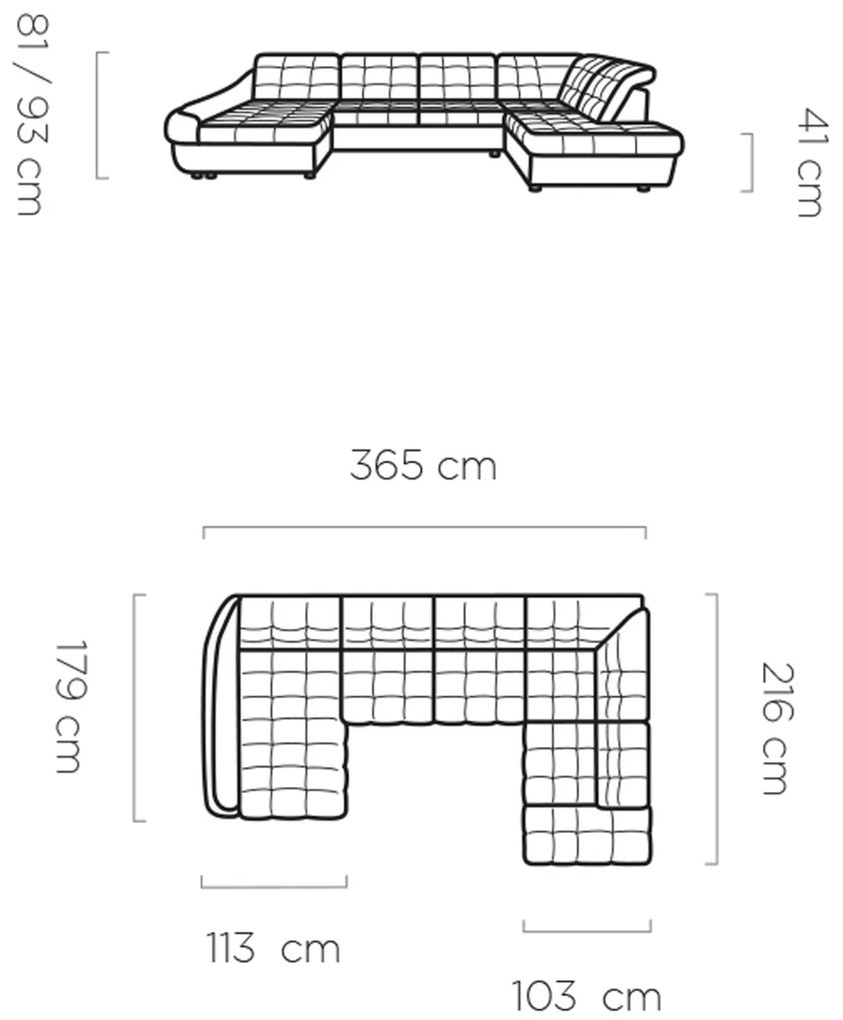 Wersal Sedací souprava rohová Infinity XL R1 - levý roh