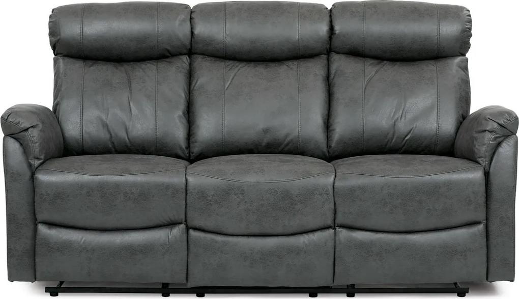 Autronic Relaxační sedačka 3+1+1, potah šedá látka v dekoru broušené kůže, funkce Relax I/II s aretací ASD-311 GREY3