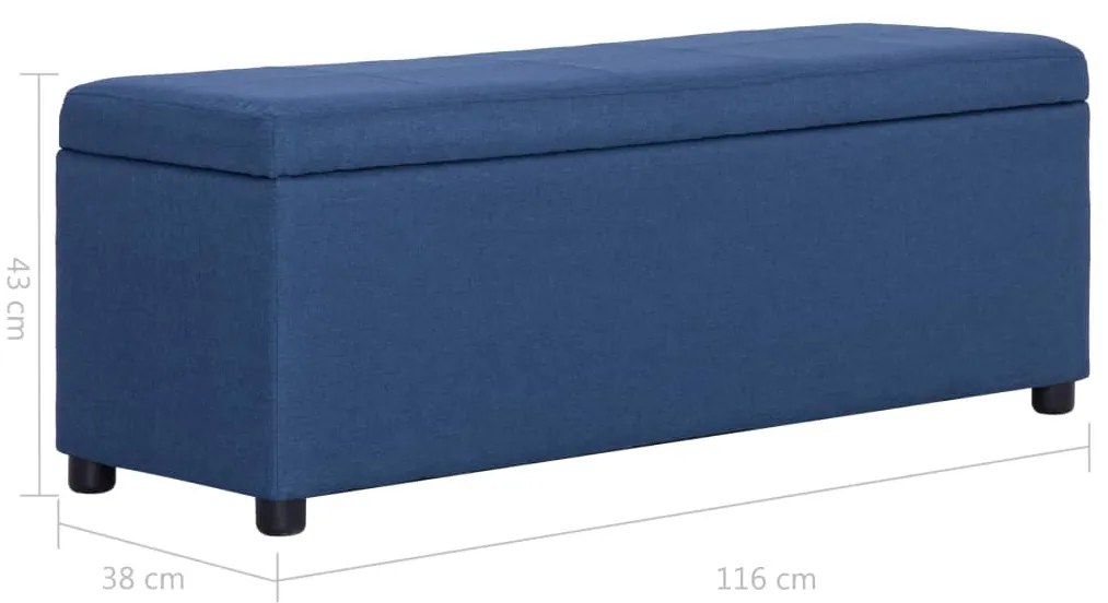 vidaXL Marketos Lavice s úložným prostorem 116 cm modrá polyester