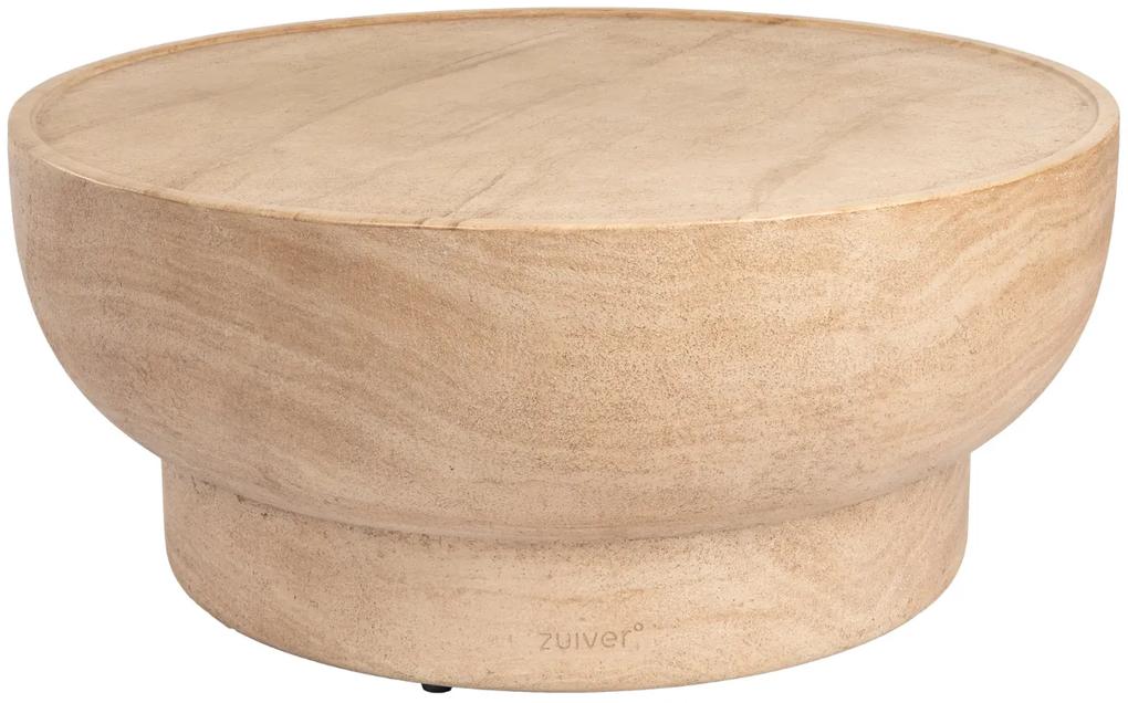 OnaDnes -20% Béžový mramorový konferenční stolek ZUIVER NOBLE 80 cm