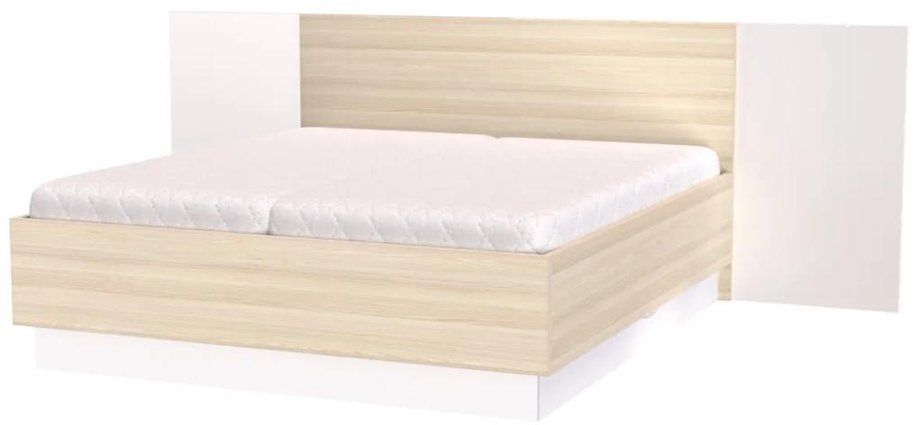 Nábytek Mikulík Dvoulůžková postel SMART XL s úložným prostorem, 180×200 cm Dekor: Dub bělený