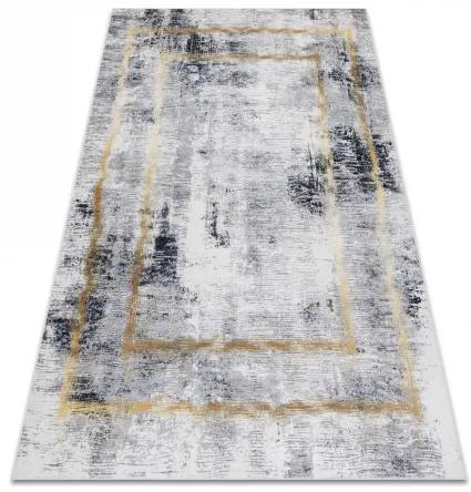 Dywany Luszczow Kusový koberec ANDRE pratelný 1065 vzor rámu vintage protiskluz, šedá / zlato Rozměr koberce: 120 x 170 cm