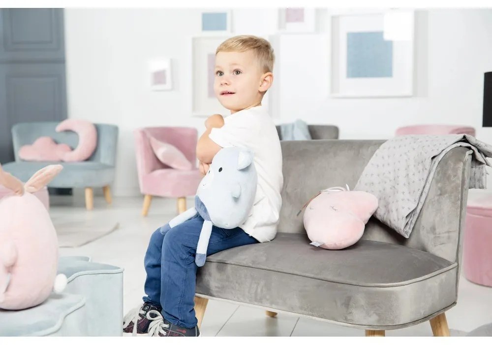 Světle šedá sametová dětská pohovka 70 cm Lil Sofa – Roba