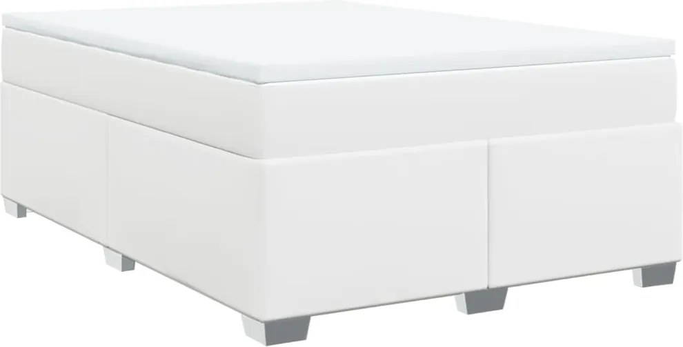 Box spring postel s matrací bílá 140x200 cm umělá kůže 3285214