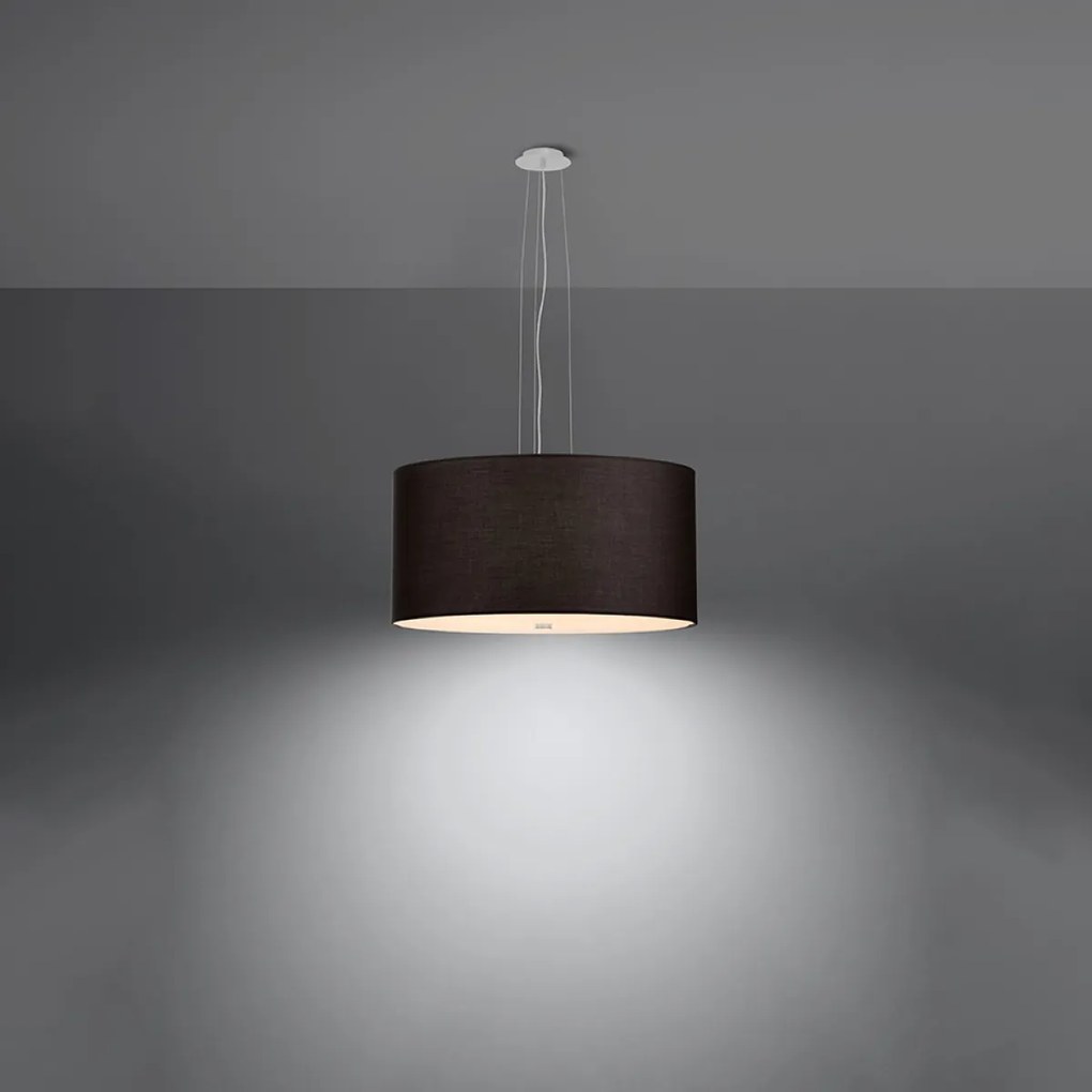 Závěsné svítidlo Otto, 1x černé textilní stínítko, (bílé sklo), (fi 50 cm)