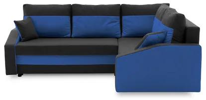 Rohová rozkládací sedací souprava GRANDE PLUS - color mikro Pravá Černá +Tmavě modrá
