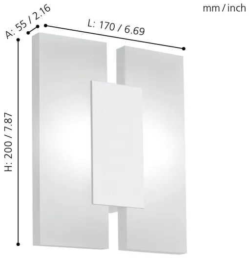 Eglo 96042 - LED nástěnné svítidlo METRASS 2 2xLED/4,5W/230V
