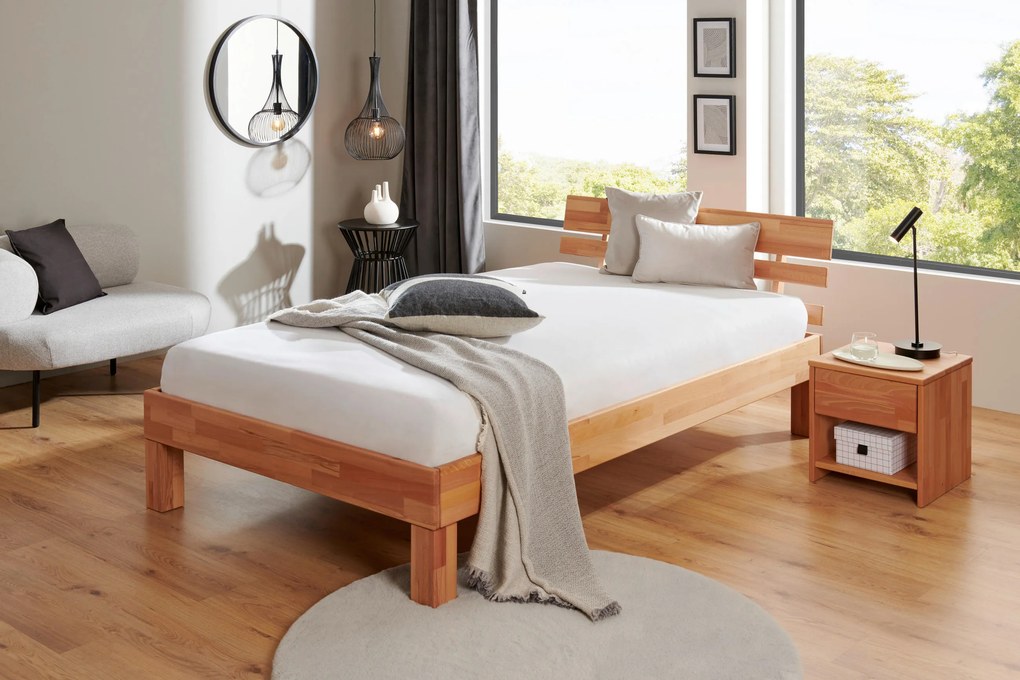 XXXLutz POSTEL, 120/220 cm jádrový buk P & B - Jednolůžkové postele - 002834000309