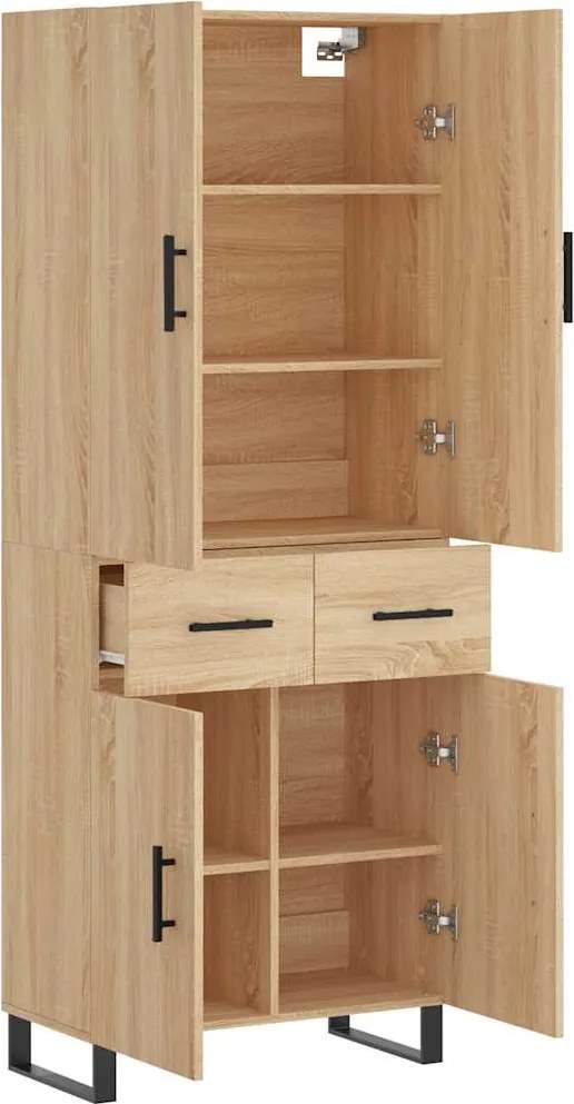 Skříň highboard dub sonoma 69,5 x 34 x 180 cm kompozitní dřevo 3198172