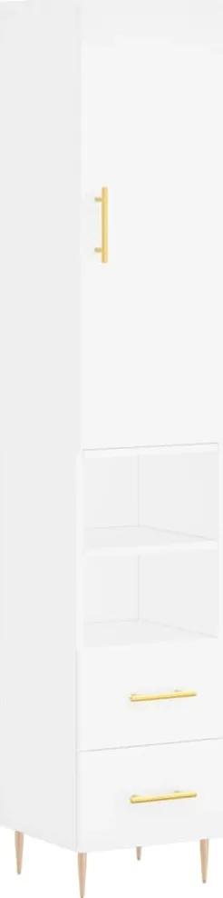 vidaXL Skříň highboard 34,5 x 34 x 180 cm kompozitní dřevo [3198905] Barva: bílá s vysokým leskem