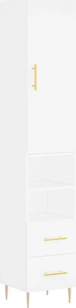 vidaXL Skříň highboard 34,5 x 34 x 180 cm kompozitní dřevo [3198905] Barva: Bílá