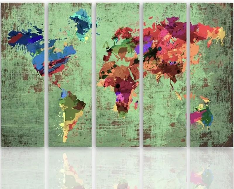 CARO Obraz na plátně - Colorful World Map 3 150x100 cm