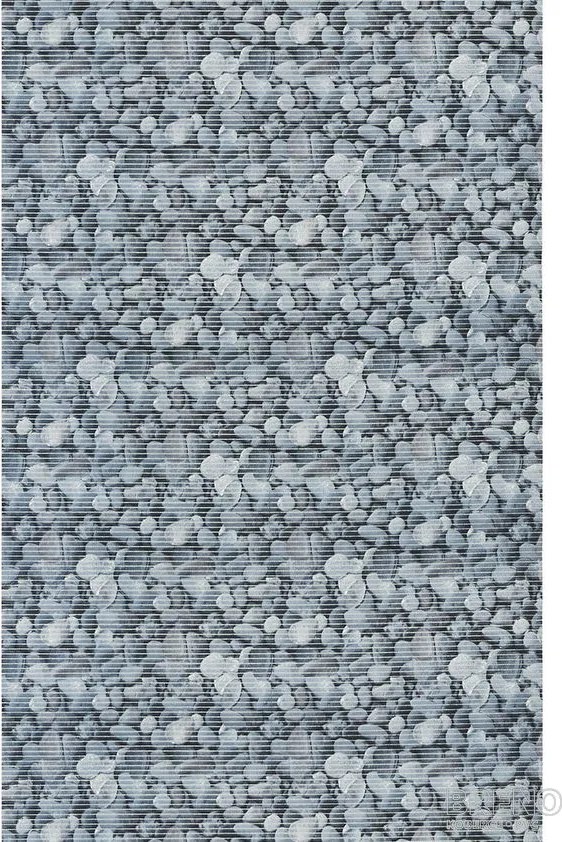 Breno Koupelnová pěnová předložka SOFTY-TEX 79910.7 oblázky, šíře 130 cm, Šedá/Modrá