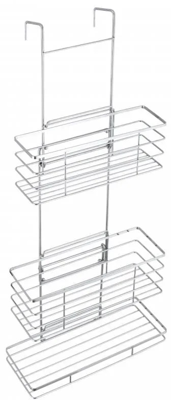 Erga Rafek, trojitá koupelnová polička do sprchy na zavěšení 30x12,5x71 cm, chromová, ERG-YKA-CH.RAFEK-CHR