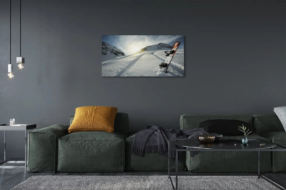 Obrazy na plátně Deska ve sněhu horách 100x50 cm