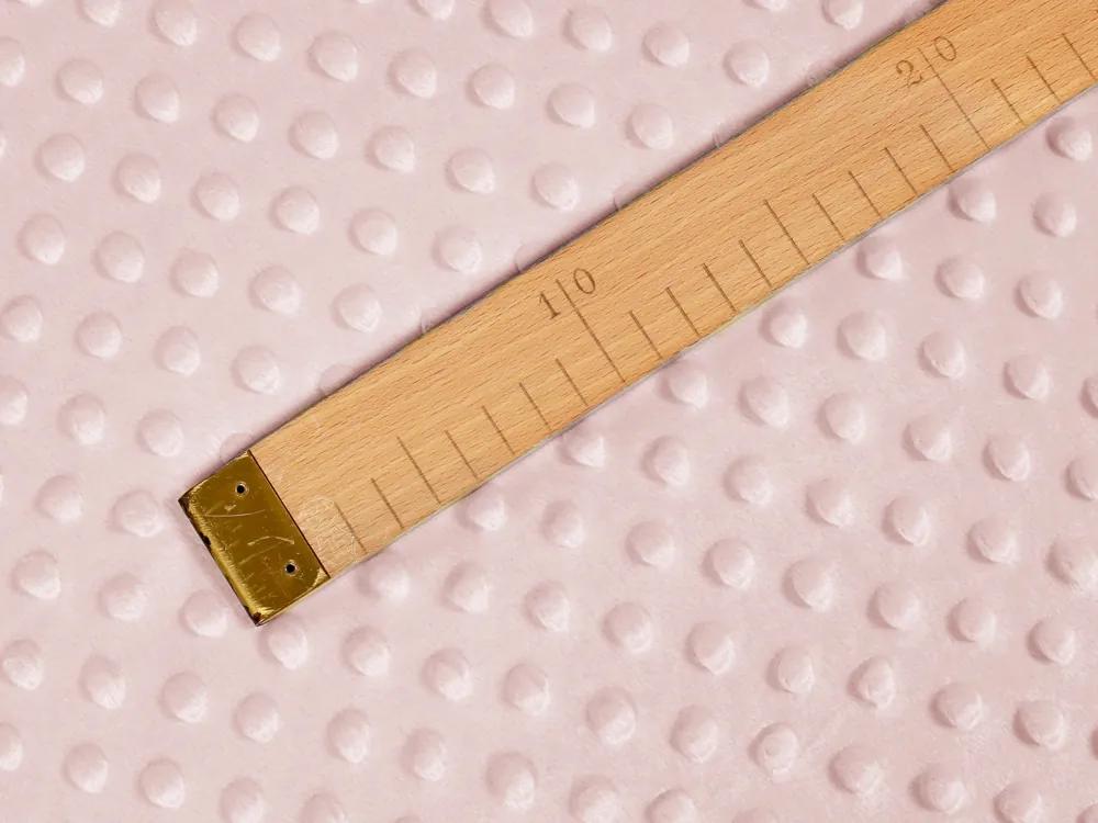 Biante Dětský povlak na polštář Minky 3D puntíky MKP-032 Pudrově růžový 40 x 60 cm