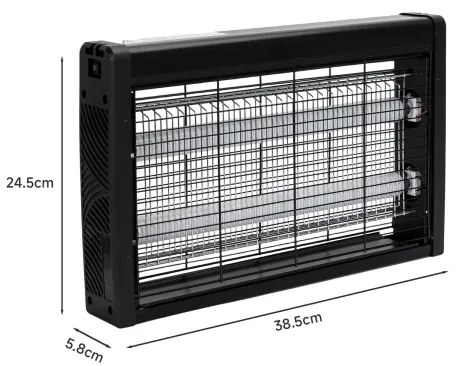 Brilagi - Elektrický lapač hmyzu 2xUV/10W/230V 60 m2 černá