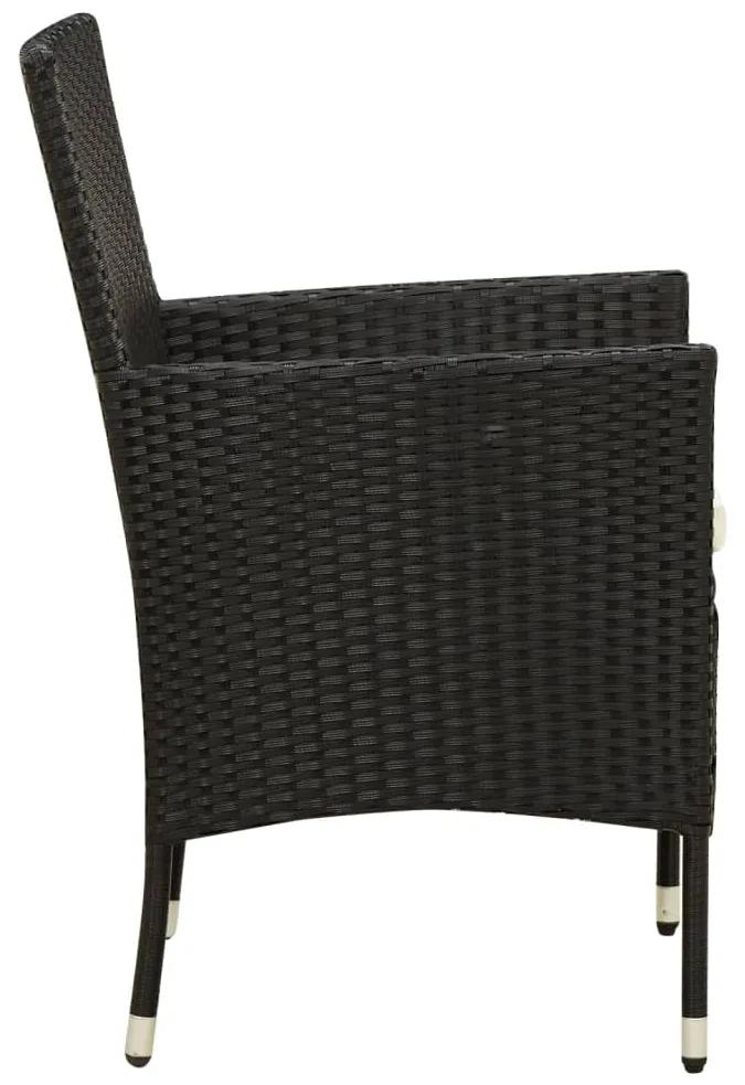 Zahradní židle s poduškami 2 ks polyratan černé,  316680